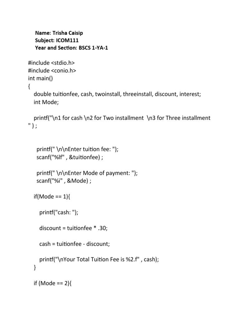 Name: Trisha Caisip Subject: ICOM111 Year and Section: BSCS 1-YA-1 | PDF