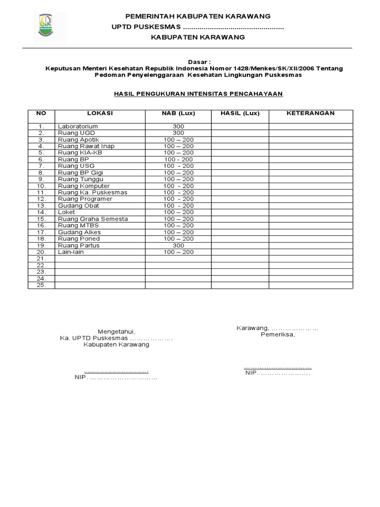Form Pencahayaan - PKM | PDF