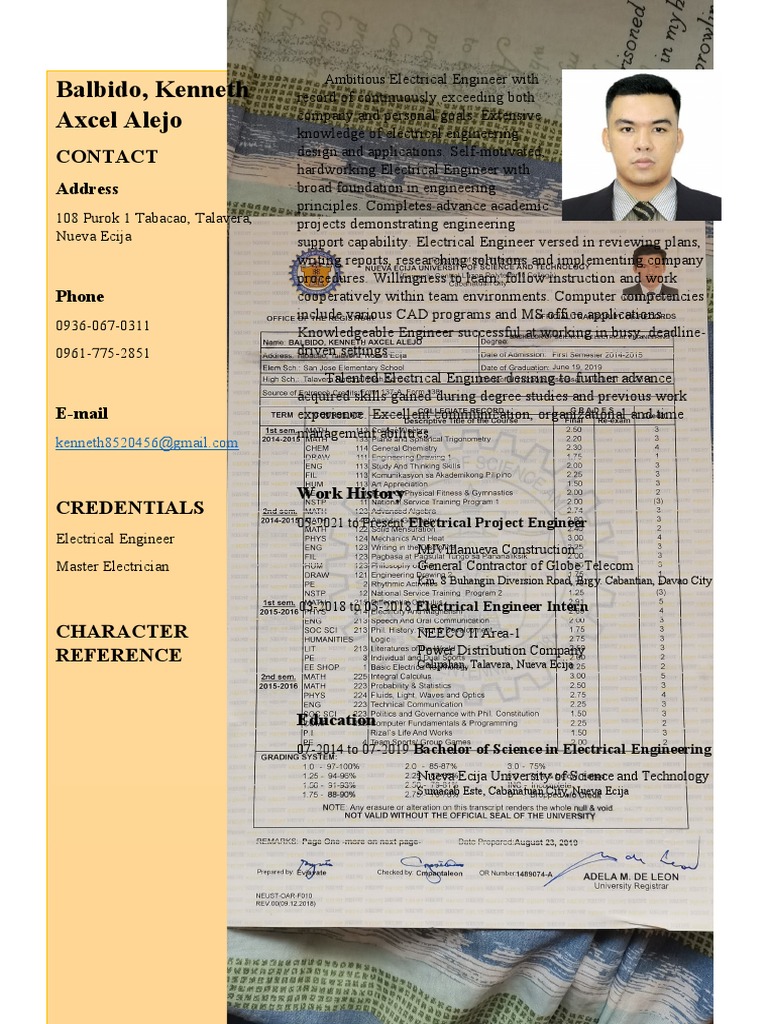Resume Kenneth A XC Elba Lbi Do | PDF | Engineer | Engineering