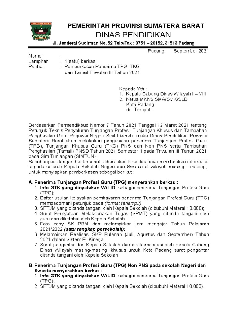 0 Draf Surat Edaran Tunjangan TW 3 2021 | PDF | Bisnis | Pengelolaan ...