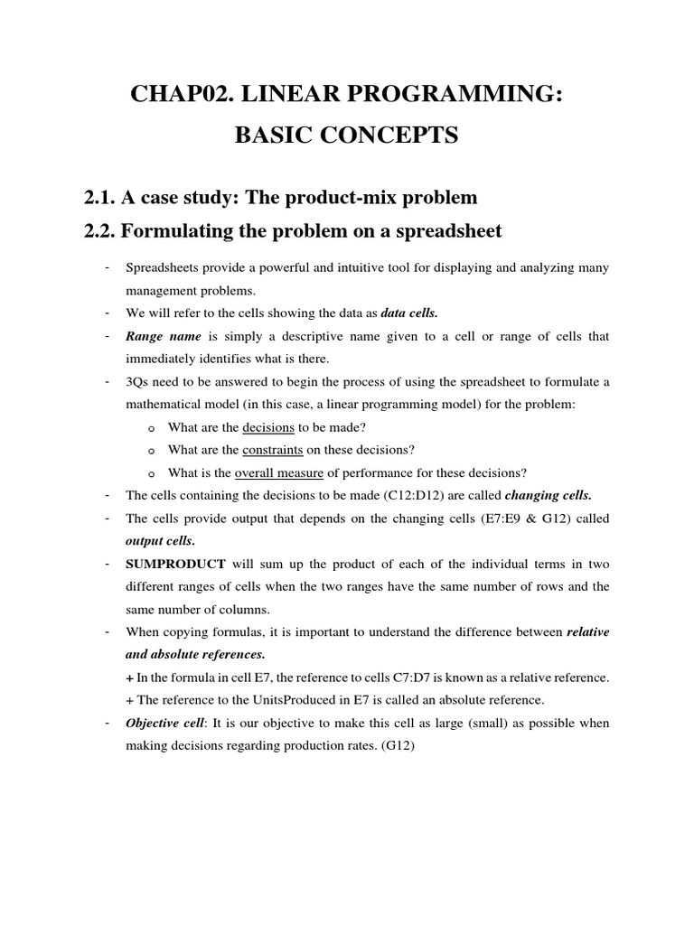 Chap02 MS Hiller | PDF | Linear Programming | Equations