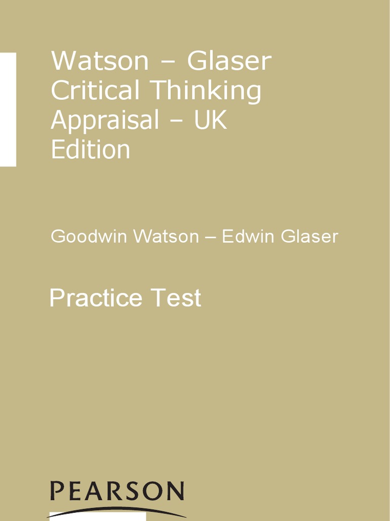 Watson Glaser Critical Thinking Appraisa Đã Chuyển Đổi 1 | PDF ...