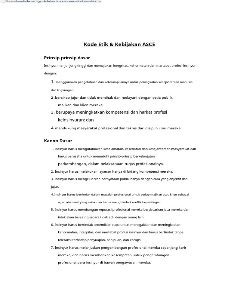 ASCE Code of Ethics .En - Id | PDF