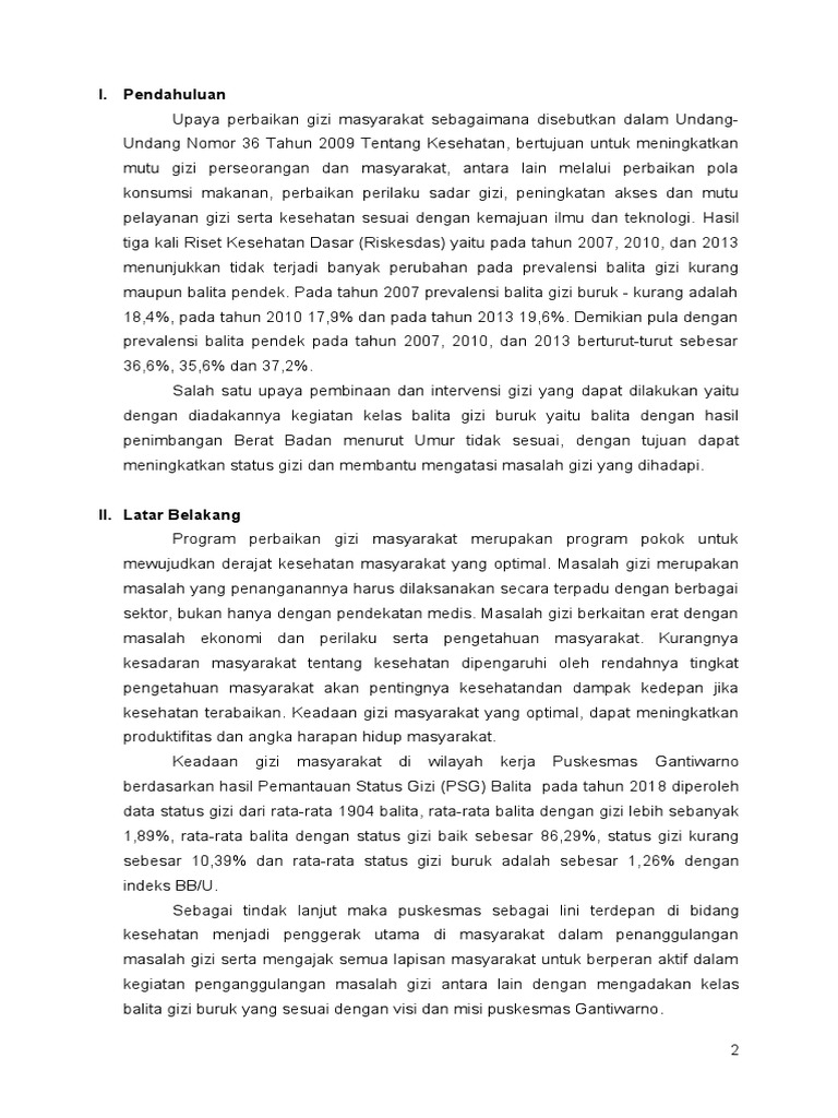 Kak Kelas Balita Gizi Buruk | PDF | Kesehatan Holistik