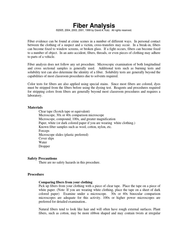 Fiber Analysis | PDF