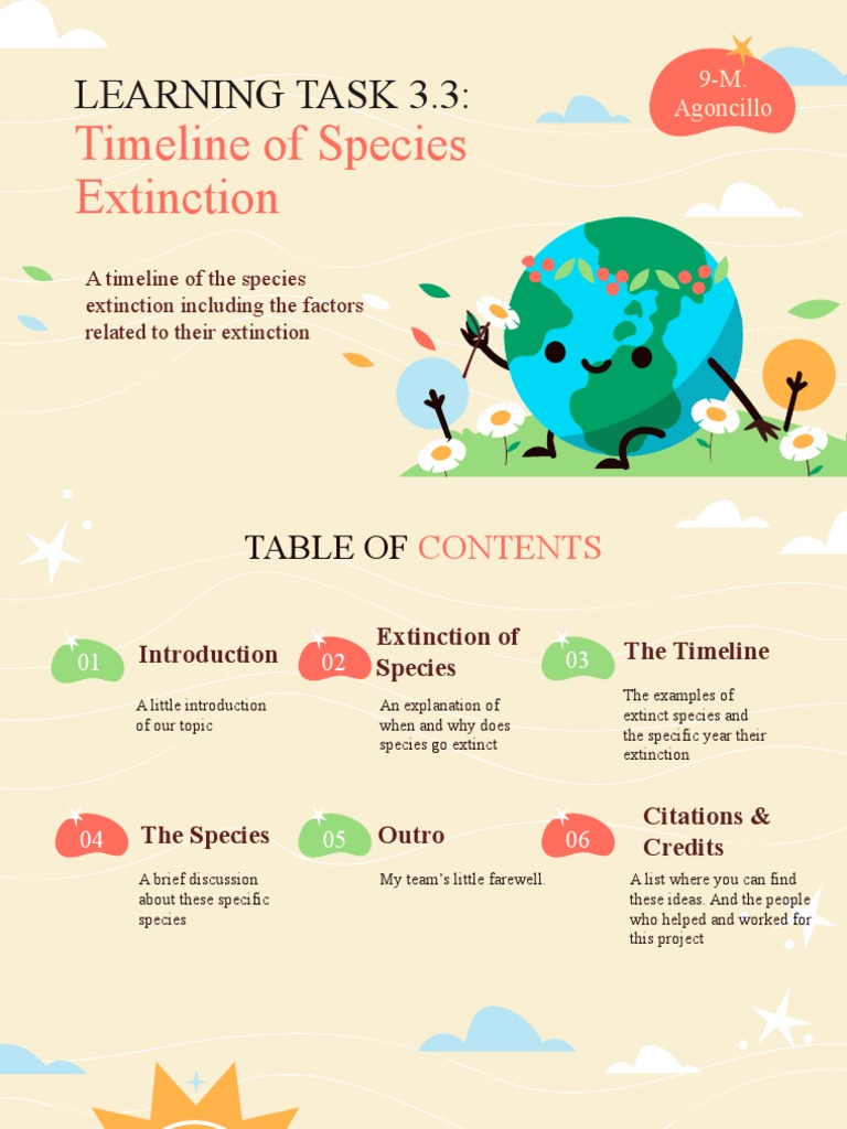 Learning Task 3.3:: Timeline of Species Extinction | PDF | Extinction ...