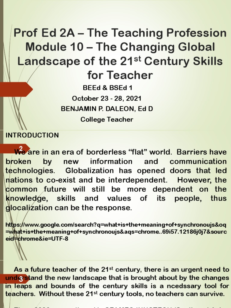 The Changing Global Landscape and The 21st Century Module 6 | PDF ...