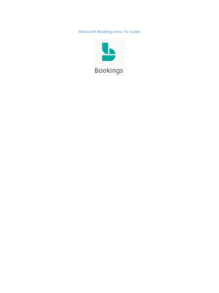 Microsoft Bookings Setup Guide | PDF | Office 365 | Software