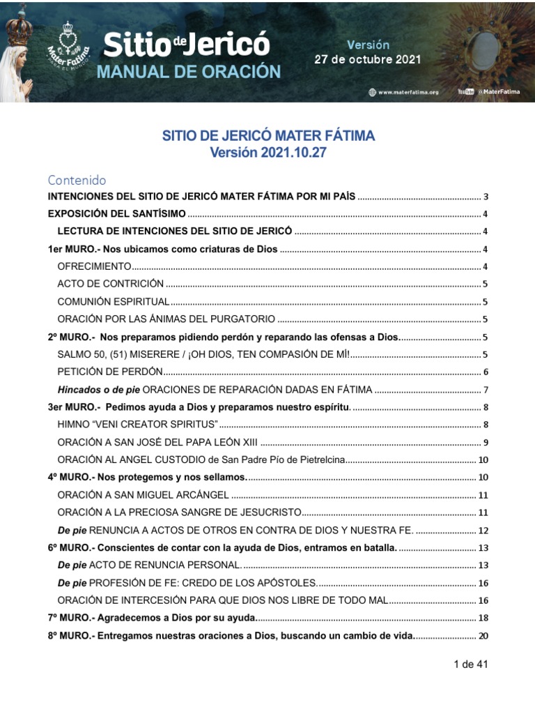 Sitio de Jericó. Oraciones 27 Octubre 2021 Español | PDF | Oración | María, madre de Jesús