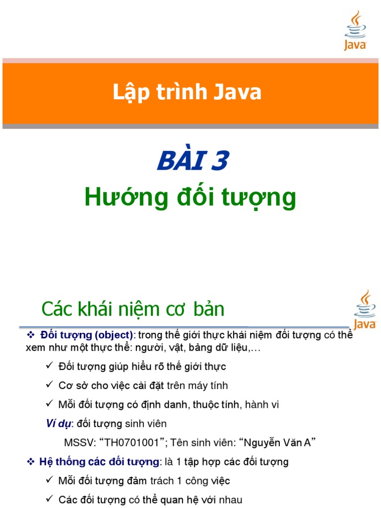 Bai03 Huongdoituongjava New | PDF