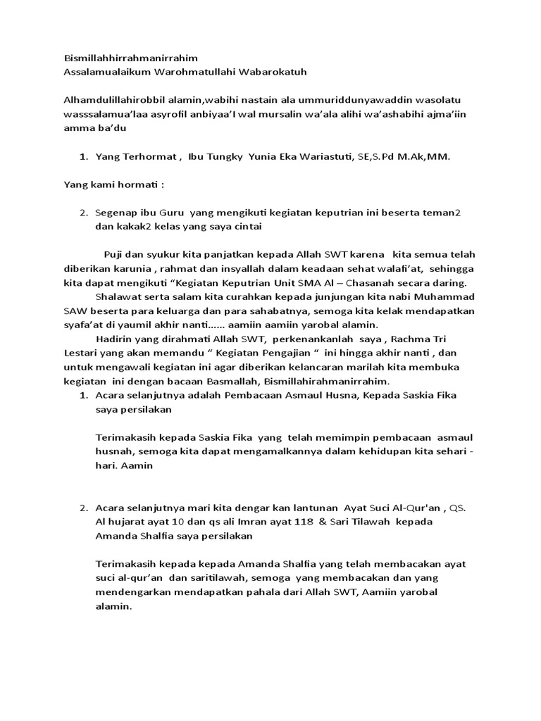 TEKS MC Keputrian | PDF