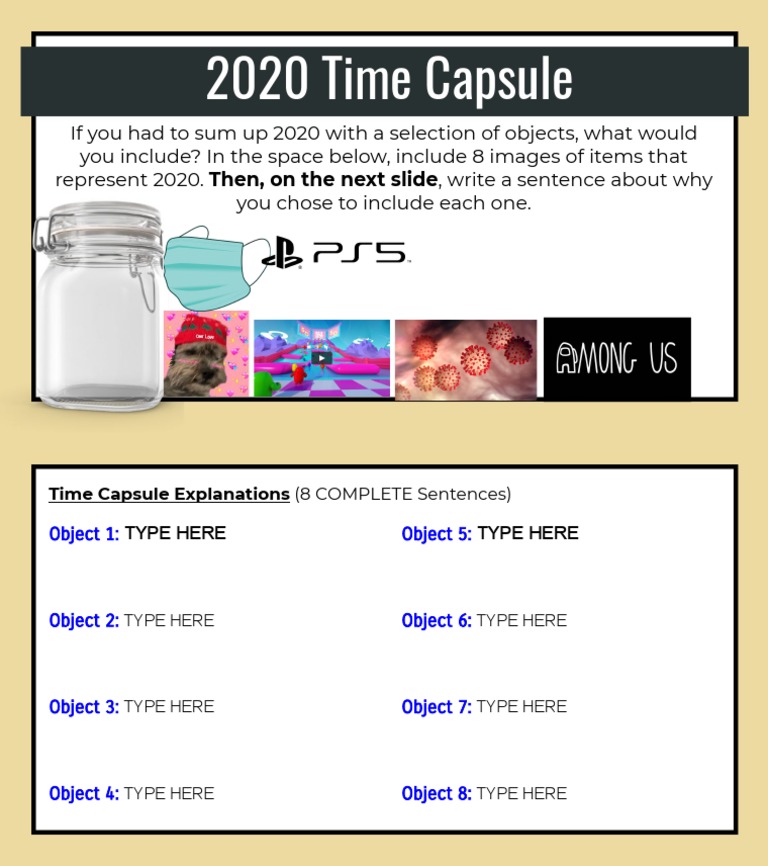 2020 Time Capsule | PDF | Games & Activities | Teaching Methods & Materials