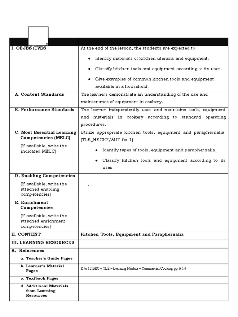 Classification And Functions Of Common Kitchen Tools And Equipment