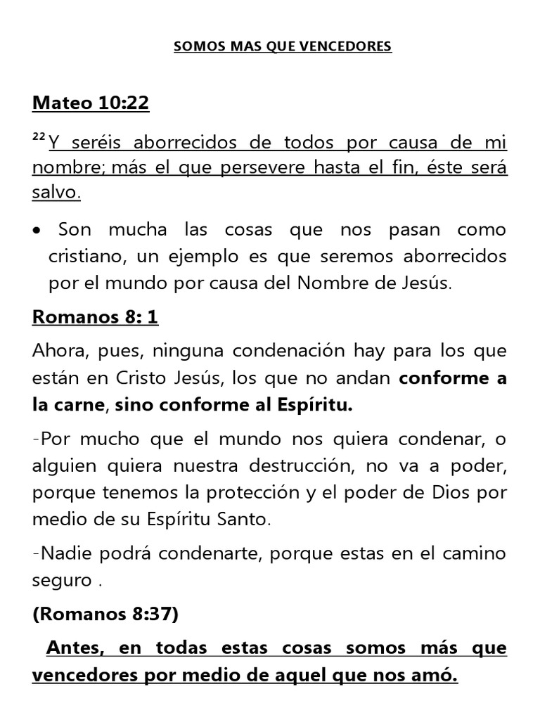 Somos Mas Que Vencedores | PDF | Cristo (título) | Creencia religiosa y ...