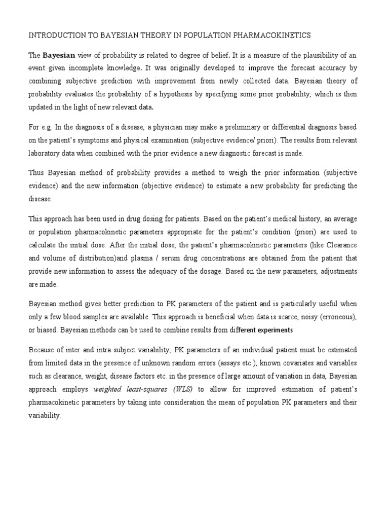 Introduction To Bayesian Theory Pdf Bayesian Inference Medical Diagnosis