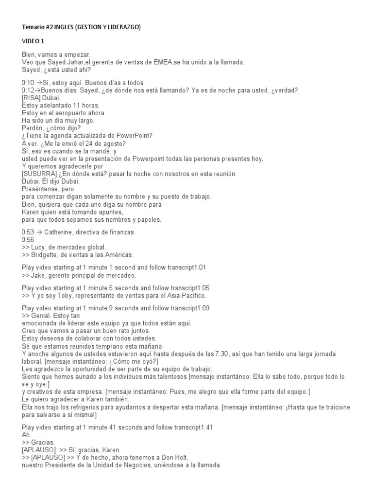 Curso de Ingles (Modulo 2) (Gestion y Liderazgo) | PDF | Información | Ciencia cognitiva