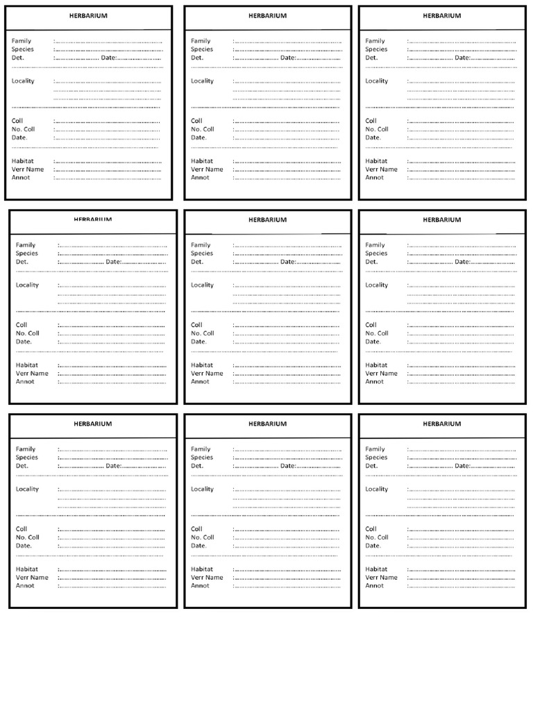 Label Herbarium | PDF