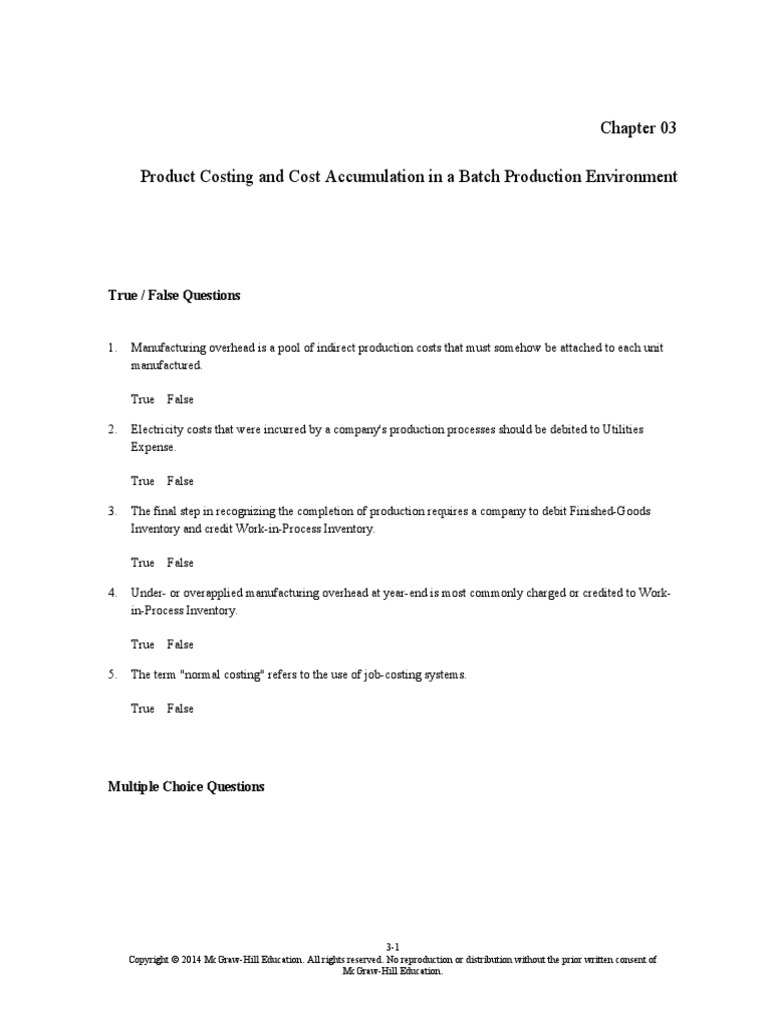 CH 3 Job Order Costing | PDF | Cost Of Goods Sold | Debits And Credits