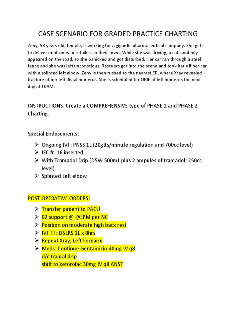 Case Scenario For Graded Practice Charting | PDF