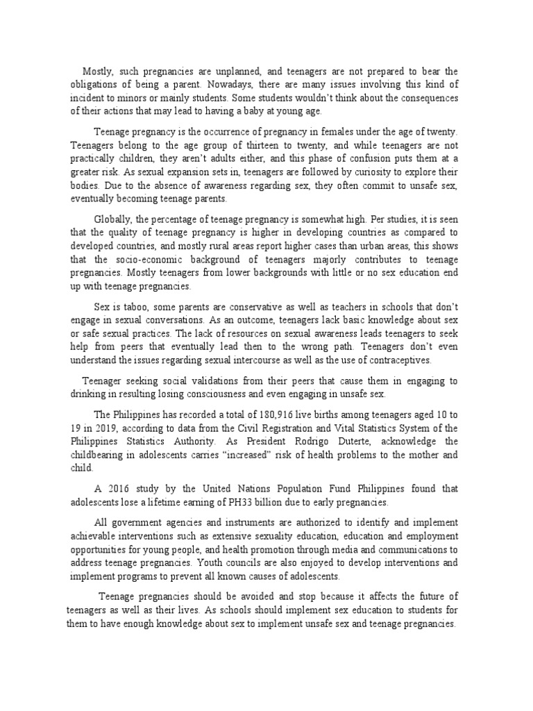 PR2 Group1 | PDF | Teenage Pregnancy | Adolescence