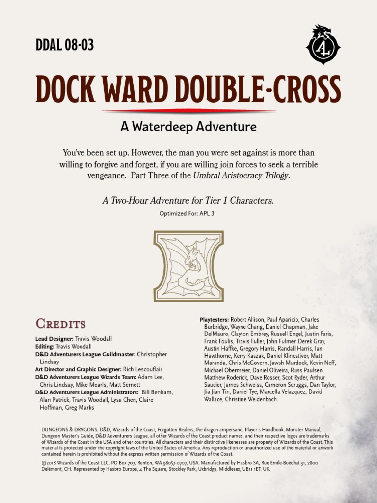 DDAL 8-3 Dock Ward Double Cross v1.0 (2hr) | PDF