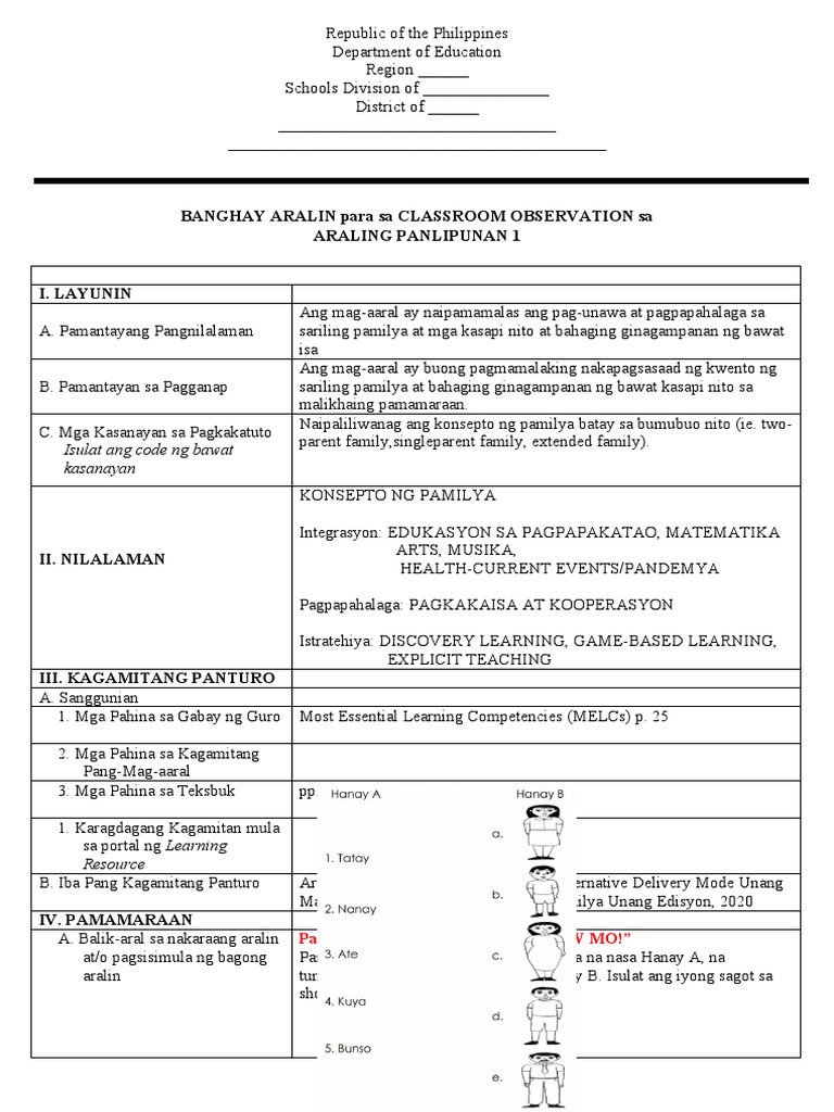 Co Lesson Plan Arpan 1 Quarter 2 | PDF