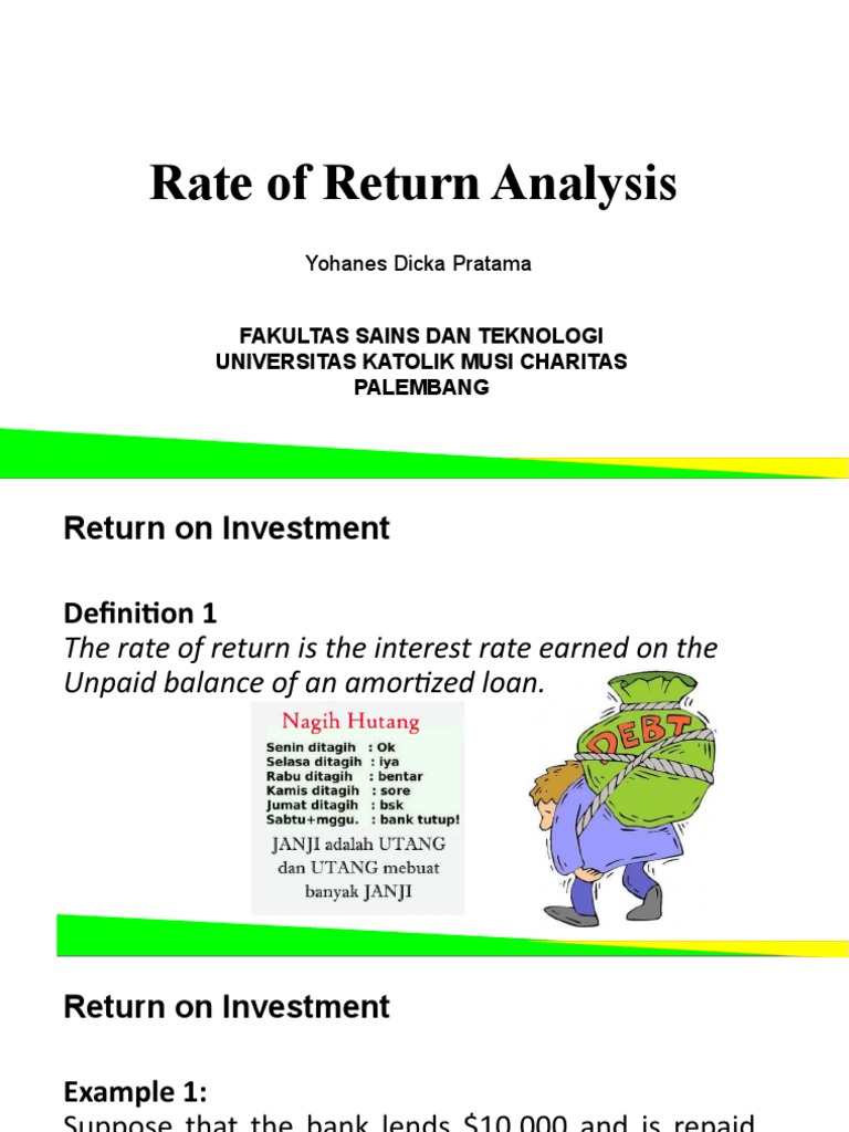 Rate of Return Analysis for Investment Projects | PDF | Internal Rate ...