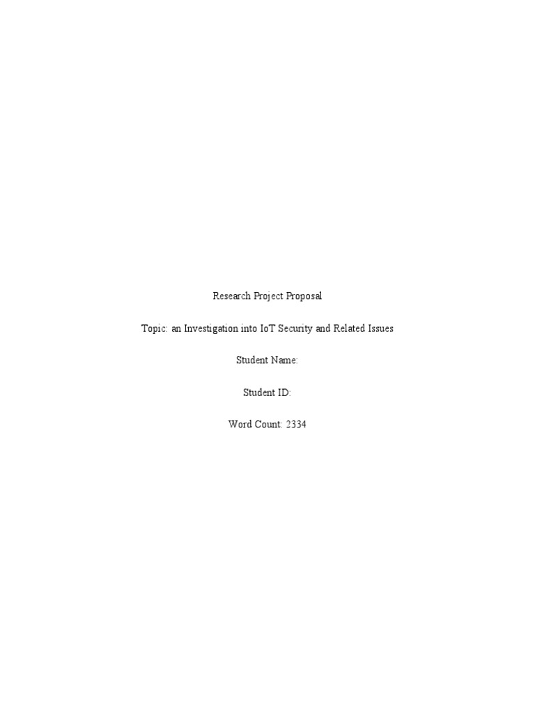 Research Project Proposal - IoT Security - 2021 | PDF | Internet Of ...