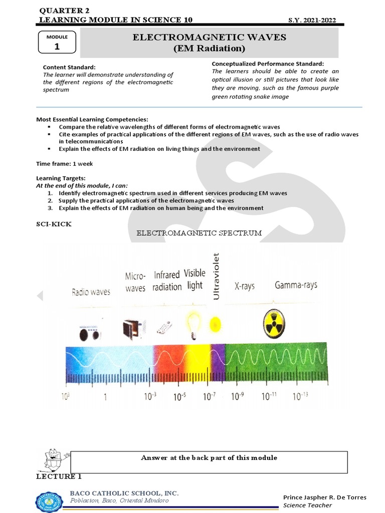 Learning Module in Science 10 Q2 Week 1 | PDF | Electromagnetic ...
