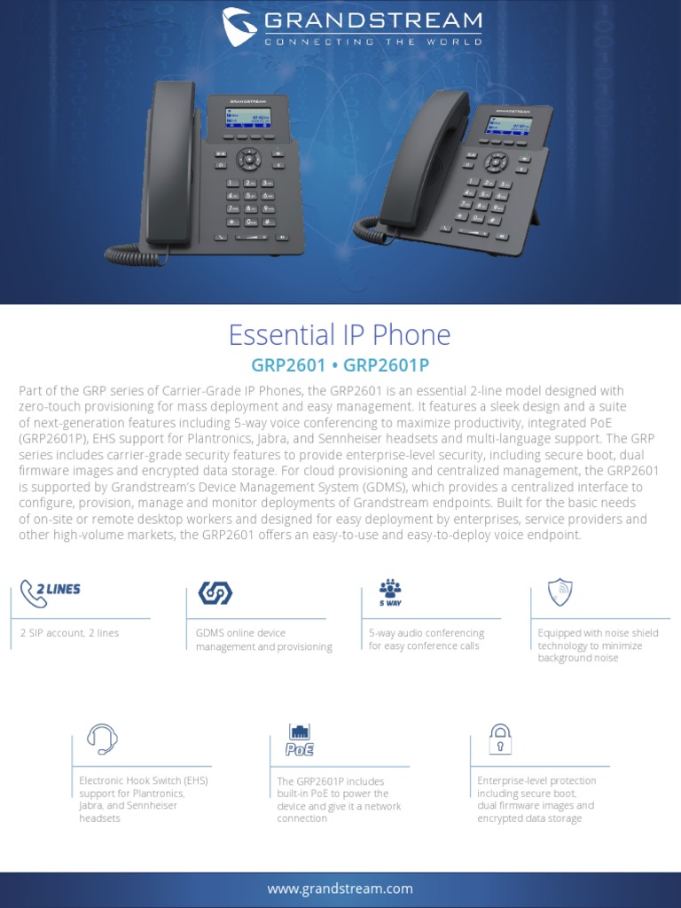 Grandstream GRP2601 (P) | Download Free PDF | Session Initiation ...