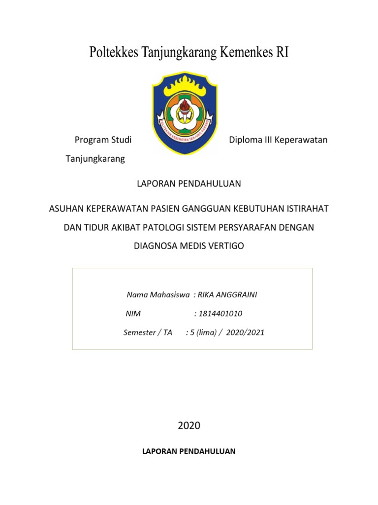 Asuhan Keperawatan Vertigo 2020 | PDF