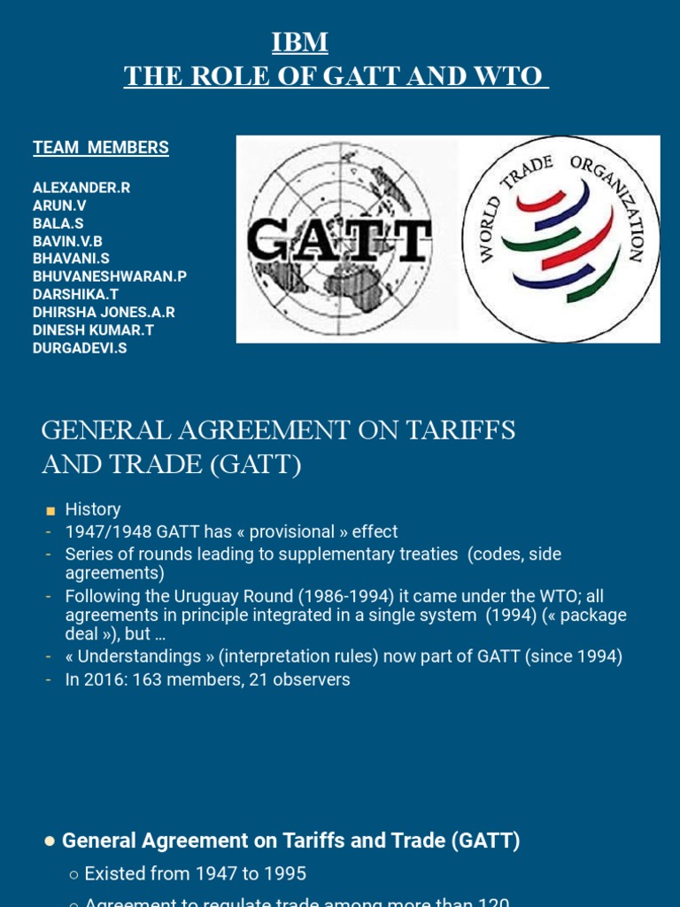 Ibm Gatt and Wto | PDF | World Trade Organization | General Agreement ...