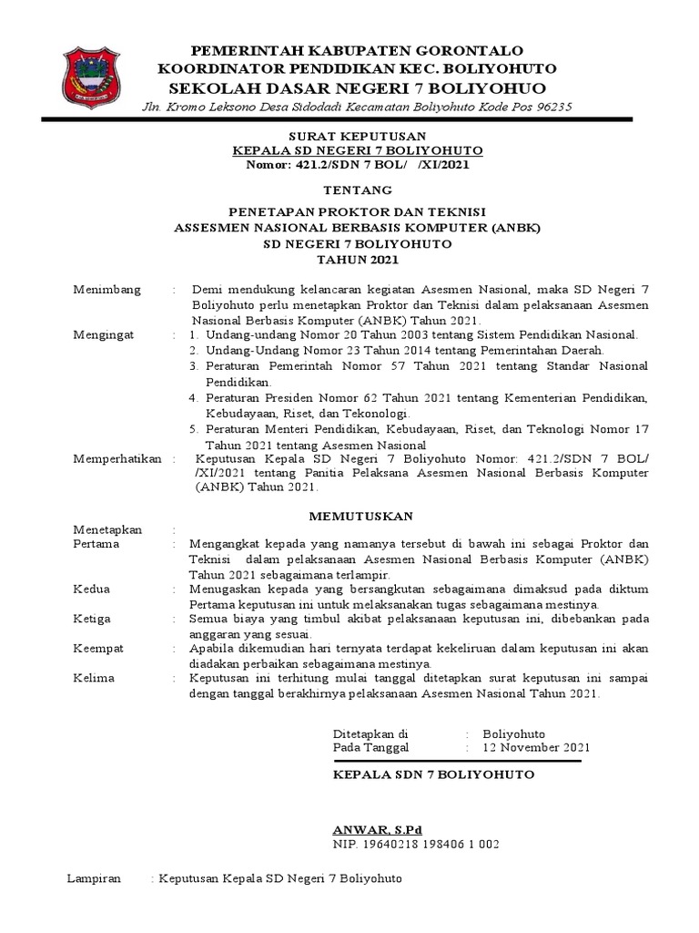 SK Proktor Dan Teknisi | PDF