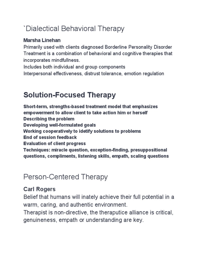 Dialectical Behavioral Therapy Pdf