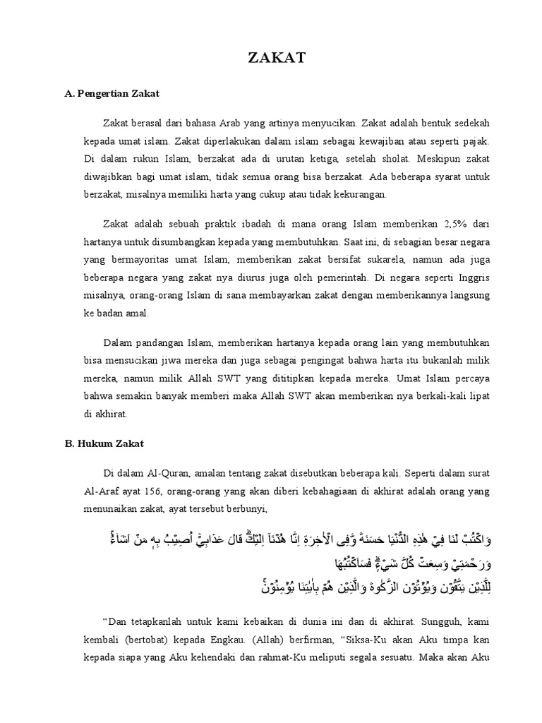 Pemahaman dan Hukum Zakat dalam Islam | PDF