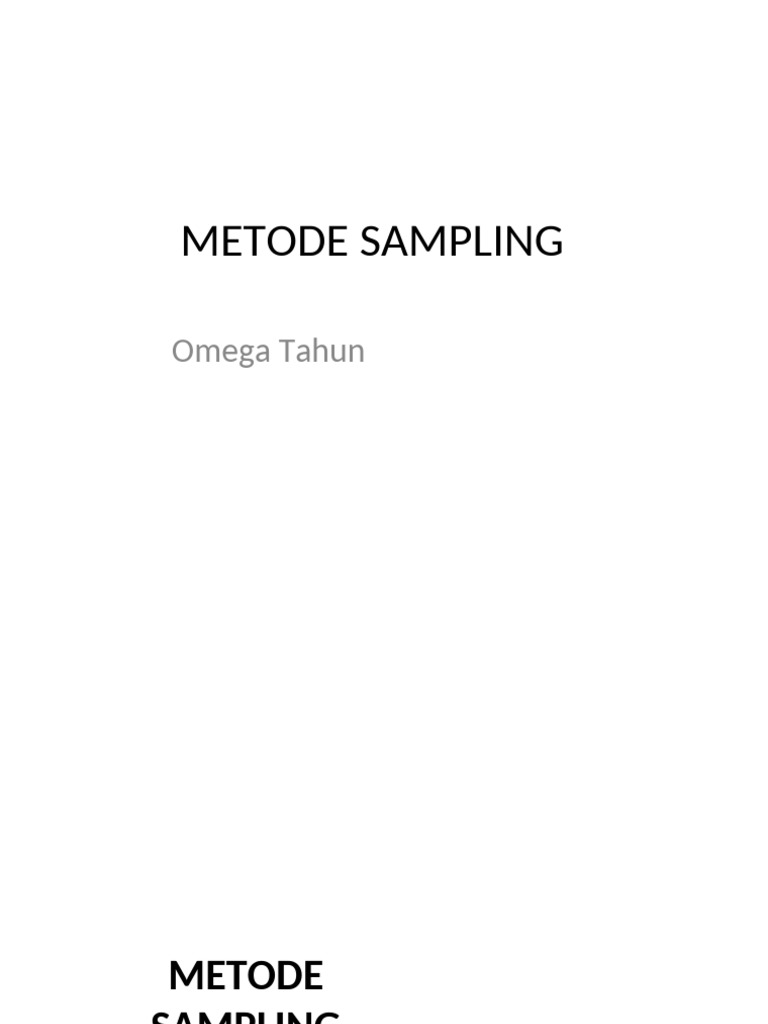 Metode dan Jenis Sampling Statistik | PDF