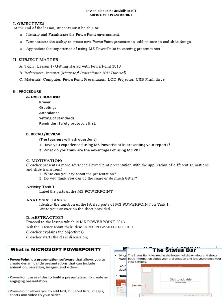 Semi-Detailed Lesson Plan | PDF | Microsoft Power Point | Lesson Plan