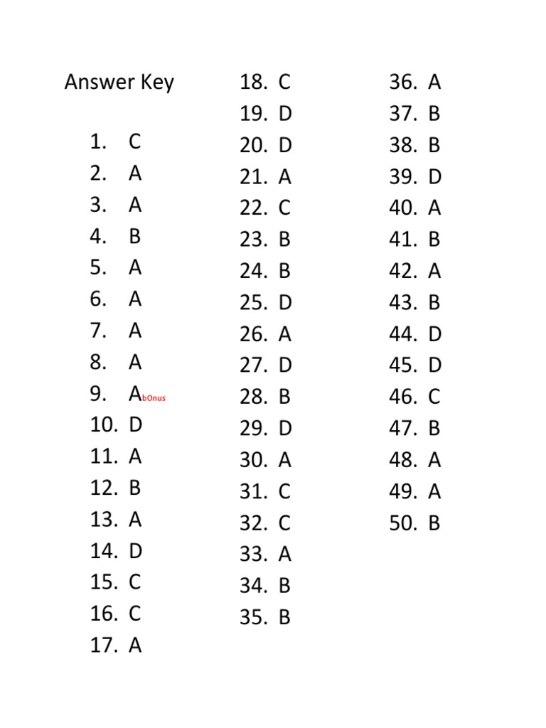 Answer Key - Docx Diagnostic Test | PDF