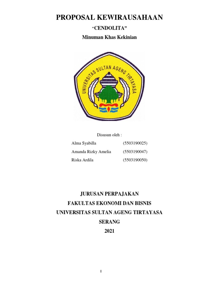 Proposal Kewirausahaan | PDF