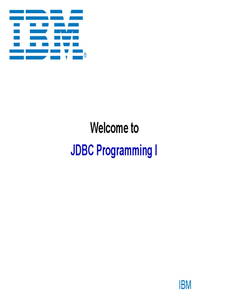 Welcome To: JDBC Programming I | PDF | Databases | Computer Programming