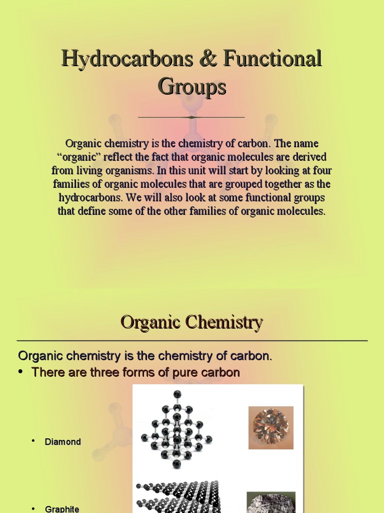 Hydrocarbons & Functional Groups | PDF | Functional Group | Alkene
