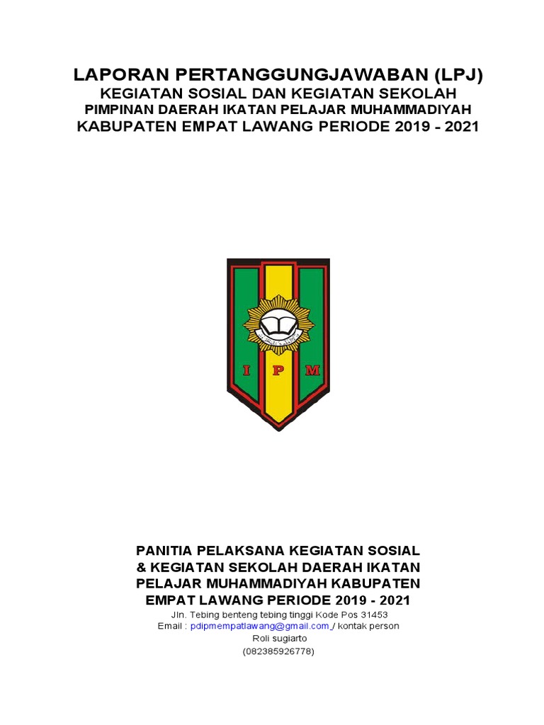 LPJ - Pelantikan RAKERDA IPM Demak 2020 | PDF