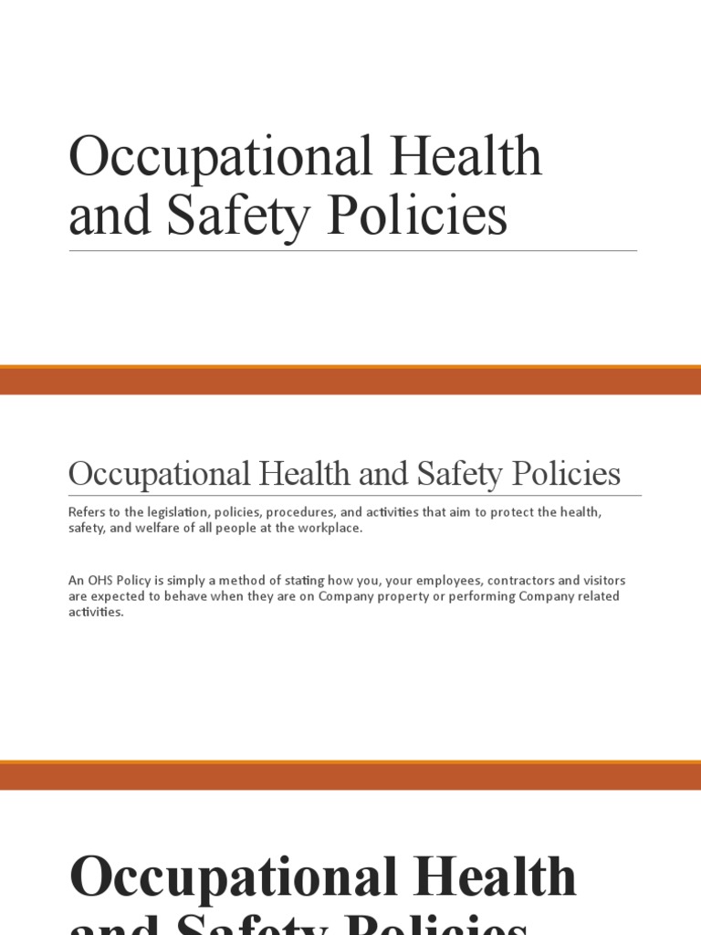 Occupational Health And Safety Policy For Department Of Health – YLEAV
