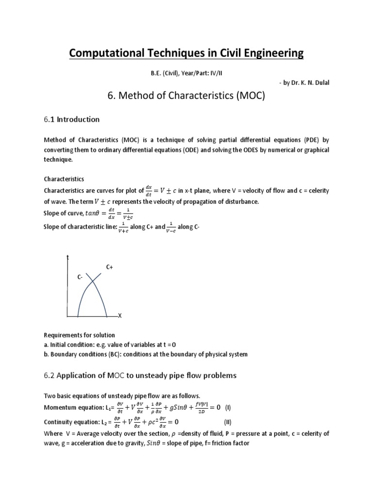 Computational Techniques in Civil Engineering: 6. Method of ...