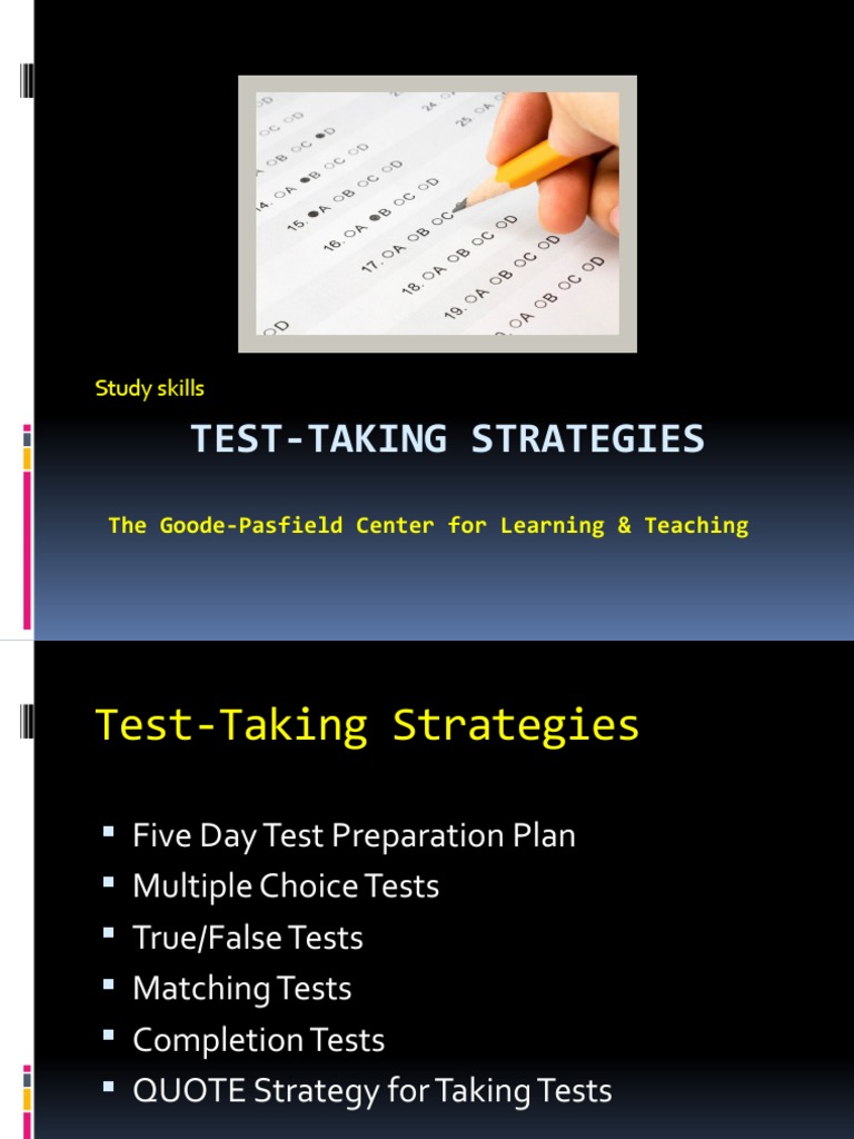 Test-Taking Strategies Long | PDF | Multiple Choice | Paragraph