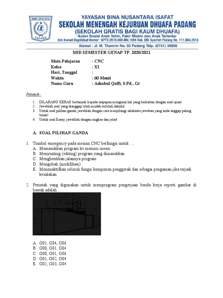 Soal Cnc Kelas Xi Pdf