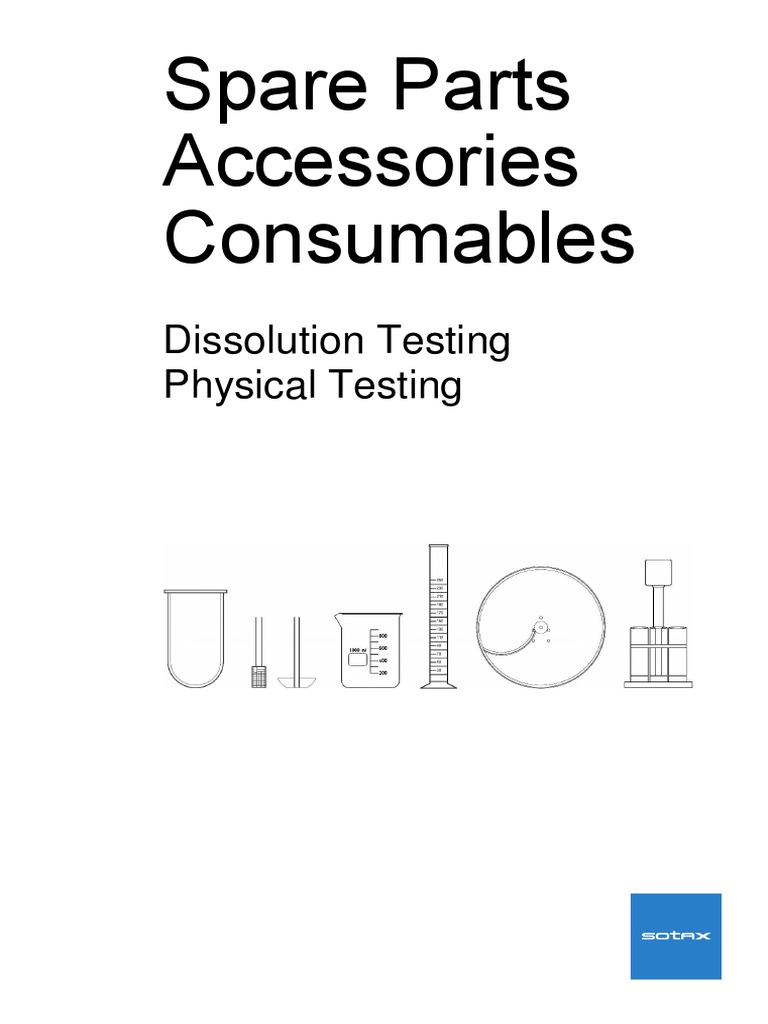 Spare Parts Accessories Consumables: Dissolution Testing Physical ...