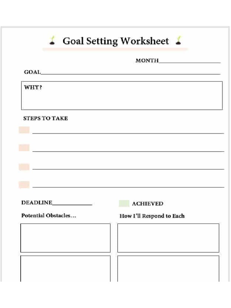 Goal Setting Worksheet | PDF