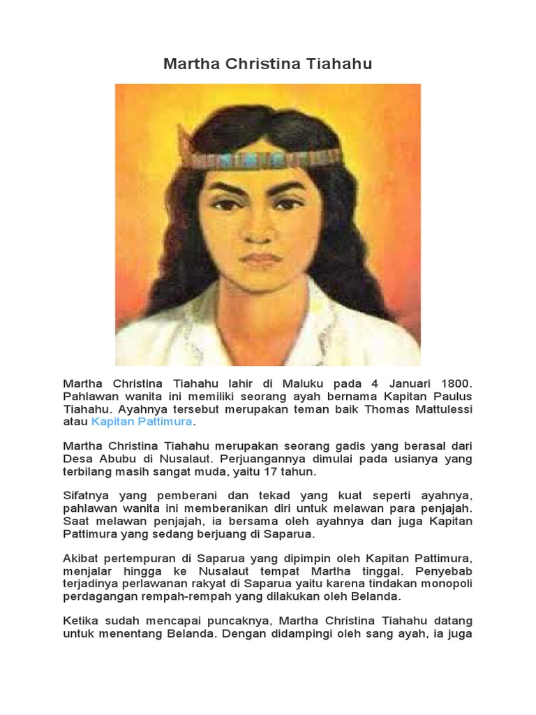 Martha Christina Tiahahu | PDF | Politik | Sejarah