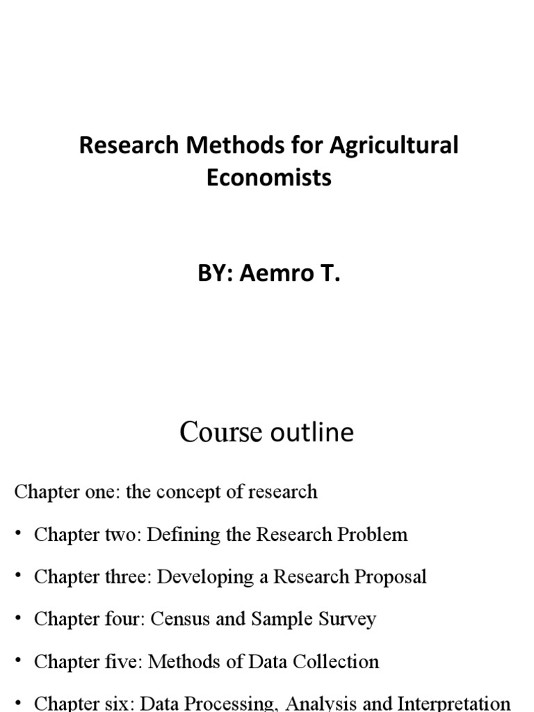 Research Methods For Agricultural Economists | PDF | Inductive Reasoning | Scientific Method